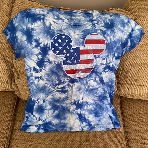 Disney | Tops | Disney Tiedyed Mickey Mouse Flag Shirt Medium | Poshmark